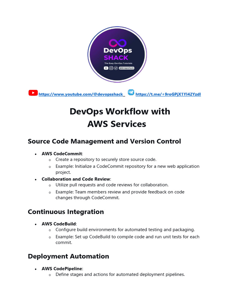AWS DevOps Workflow | PDF | Amazon Web Services | Distributed Computing Architecture