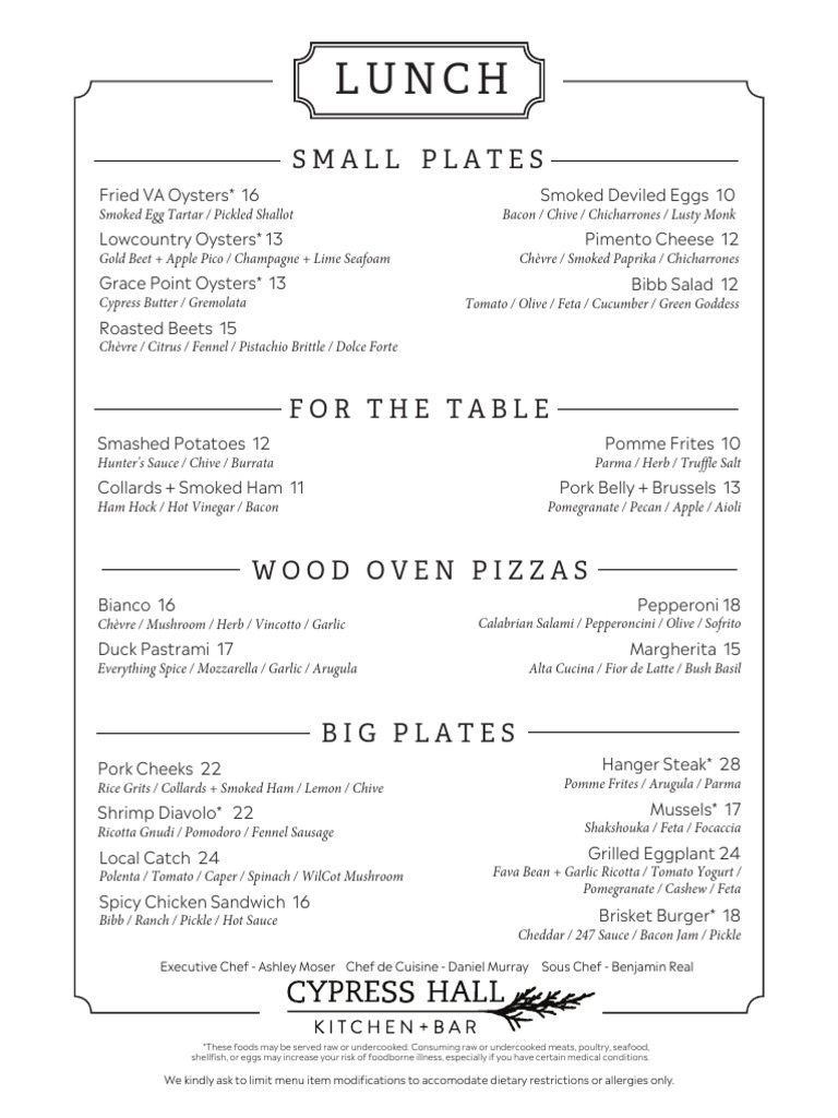 CH - Lunch Menu 030924 | PDF | Pickling | Bacon
