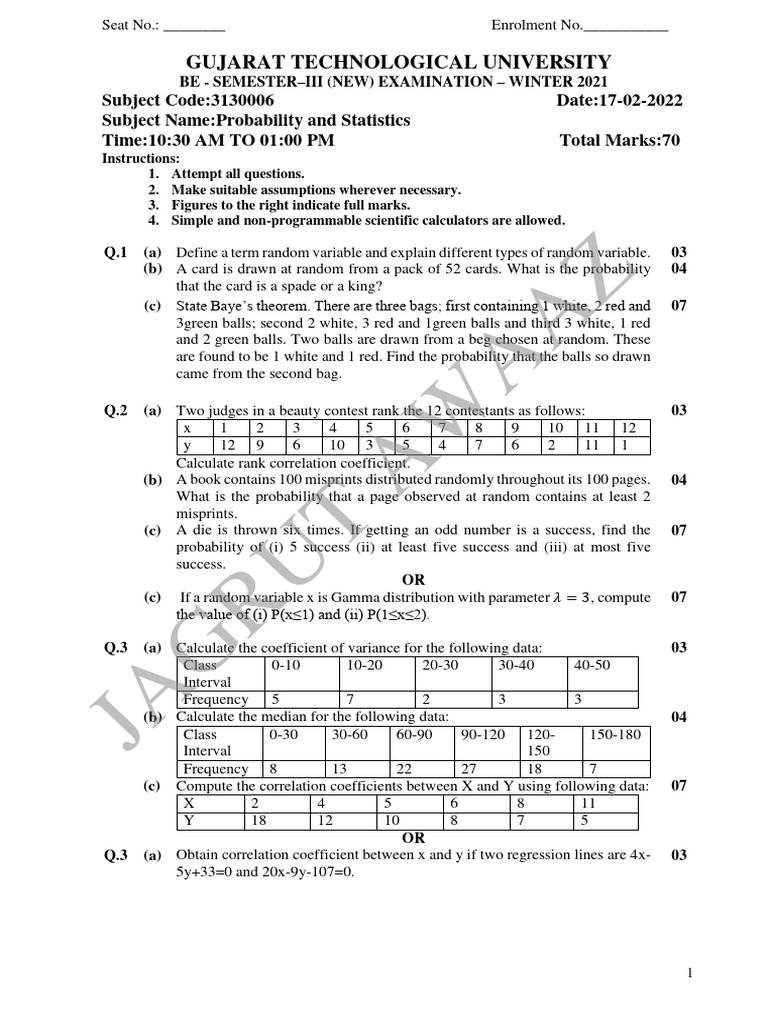 PAS Winter 2021 Paper Solution | PDF | Regression Analysis | Linear ...