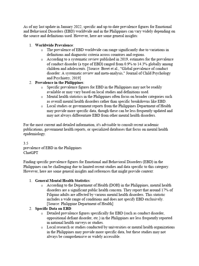 prevalence of EBD | PDF | Mental Disorder | Mental Health