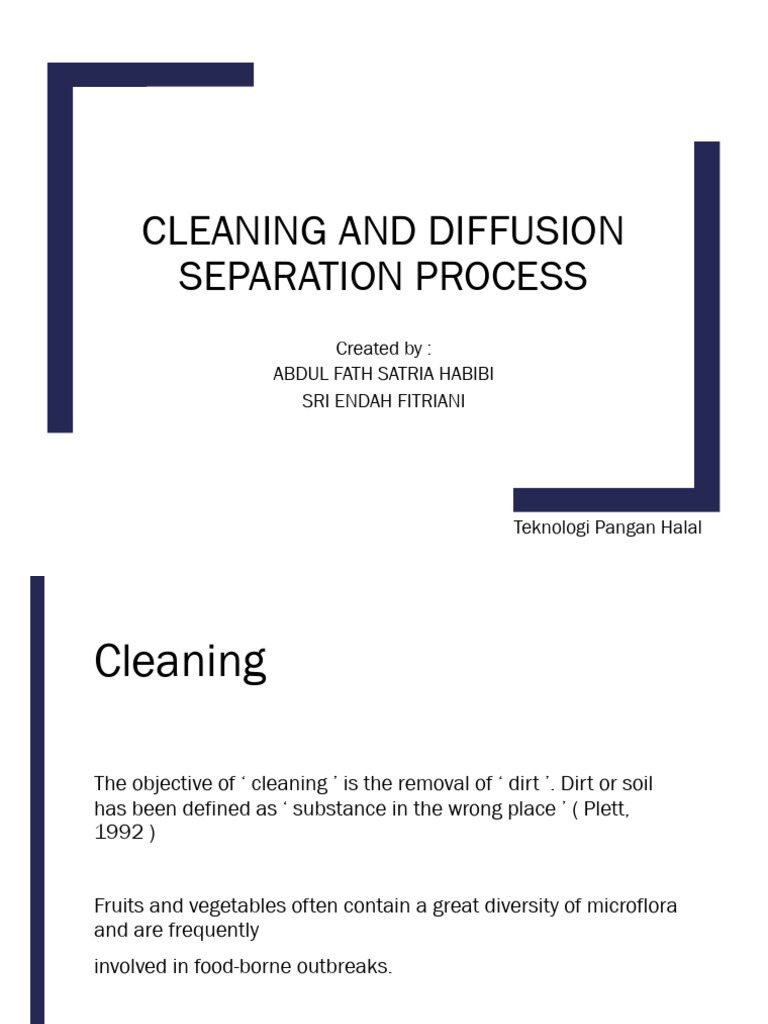 Cleaning and Diffusion Separation (Habibi & Endah) | PDF | Disinfectant ...