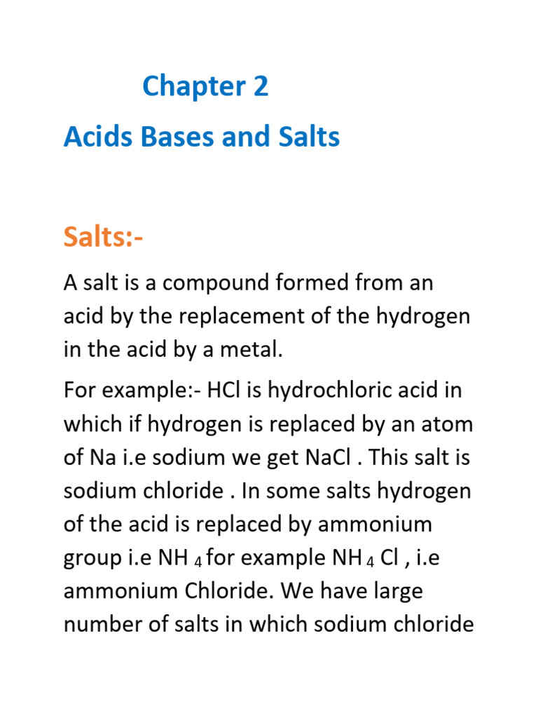 Chem Ch2 AS1 | PDF | Salt (Chemistry) | Sodium Chloride