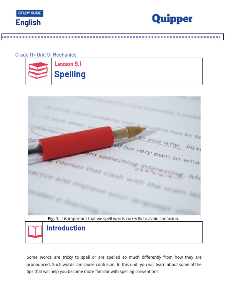 Spelling | PDF | Spelling | English Language