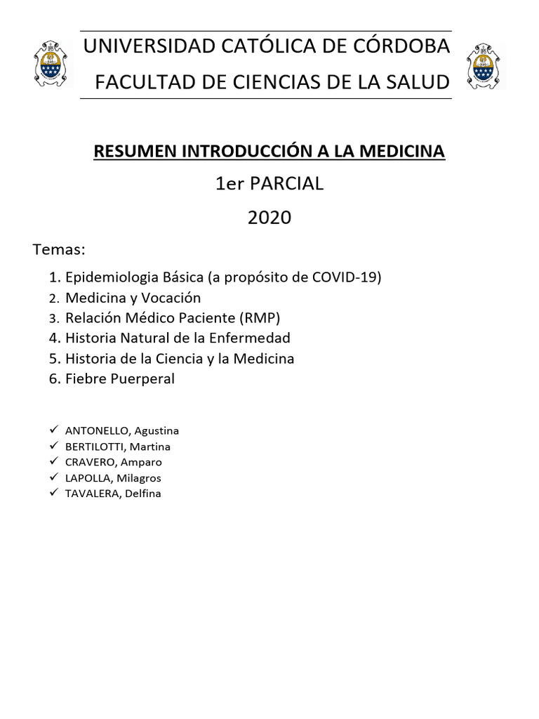 Resumen Intro 1er Parcial | PDF | Nivel de medida | Medicina
