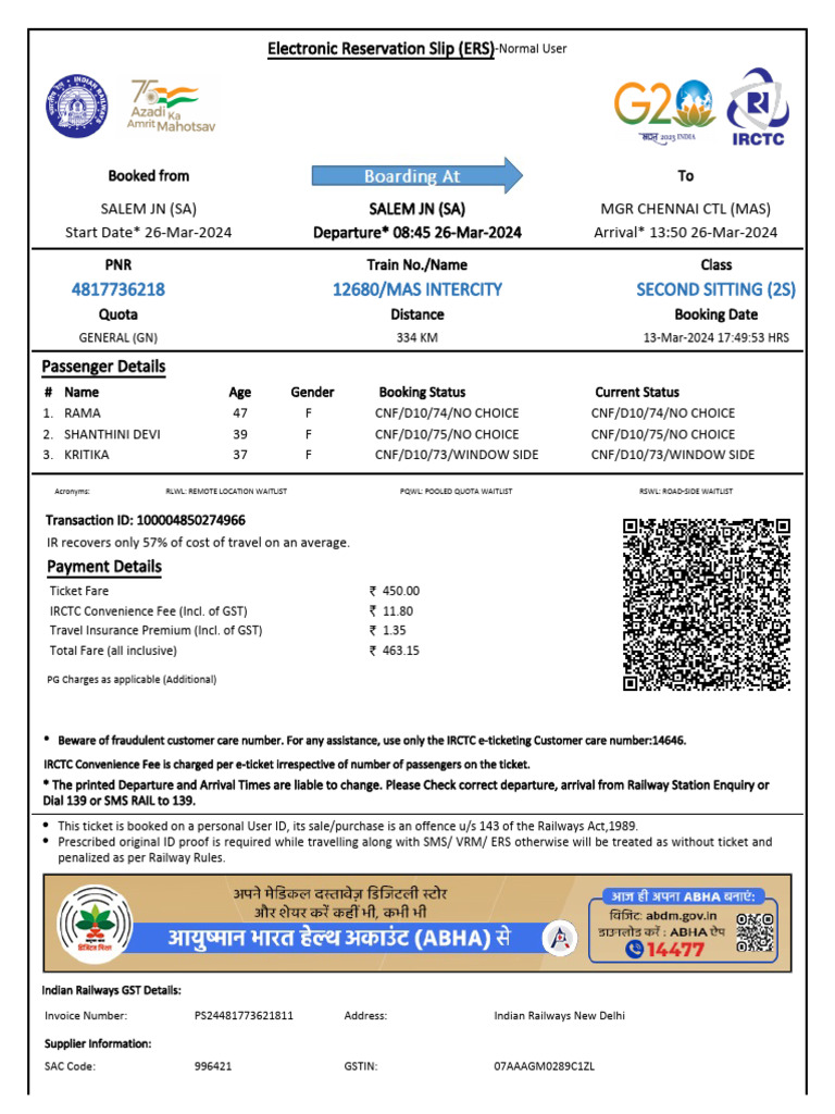 12680/mas Intercity Second Sitting (2S) | PDF | Identity Document