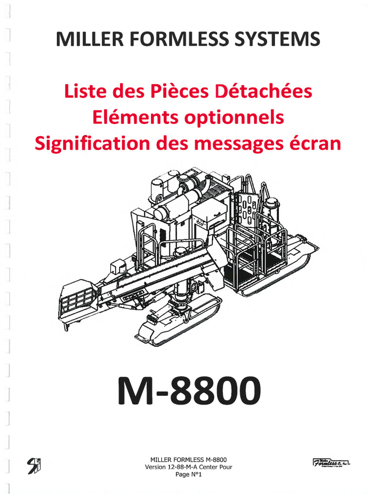 MILLER 8800 - Pièces Détachées | PDF