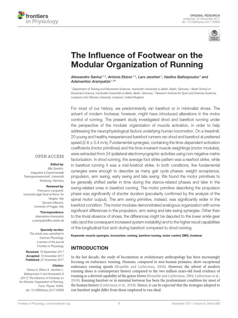 Santuz Et Al 2017 Barefoot Shod Running | PDF