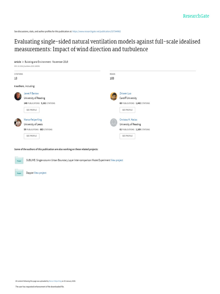 2019gough Evaluatingsingle Sidednaturalventilationmodels | PDF | Wound | Ventilation (Architecture)