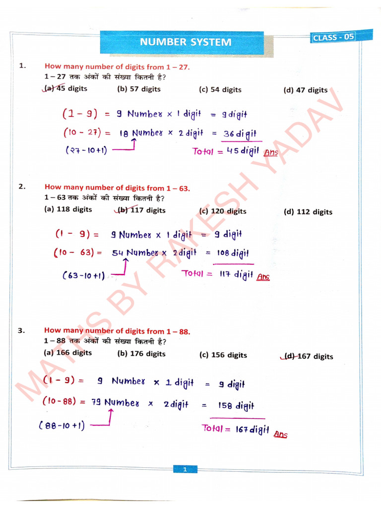 Number System Notes 01-12 | PDF