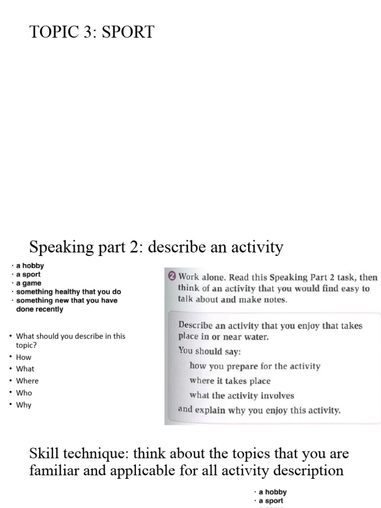 Topic 3-Sports and Leisure | PDF | Swimming | Sports