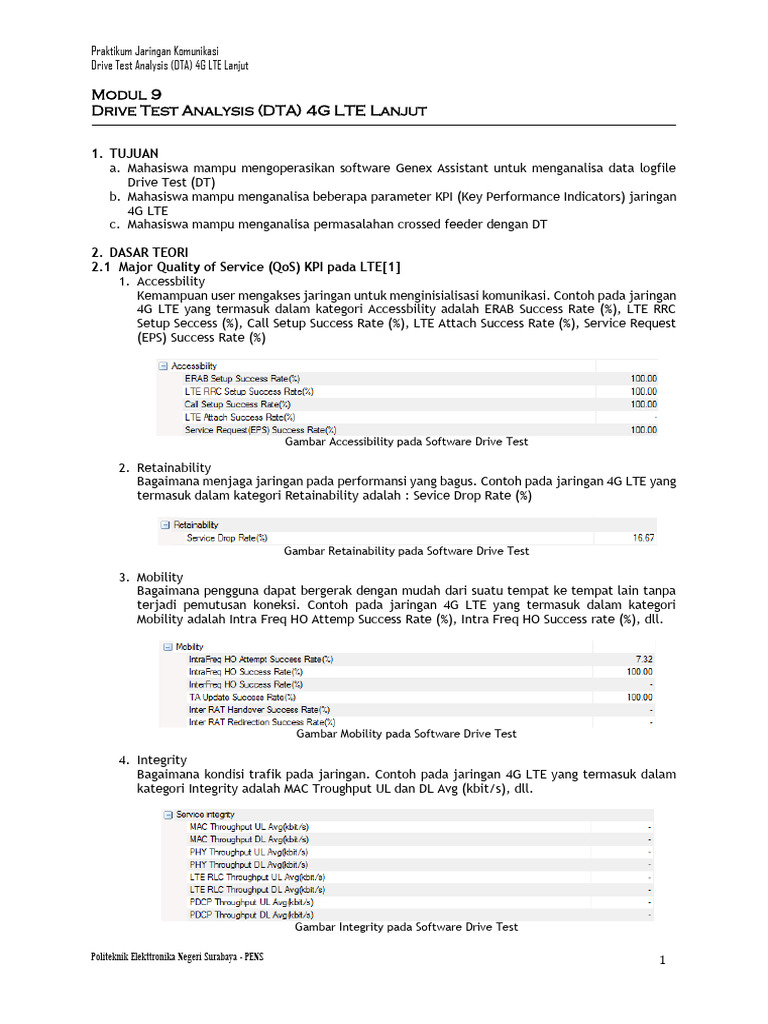 Modul 9-Drive Test Analysis 4G LTE Lanjut | PDF