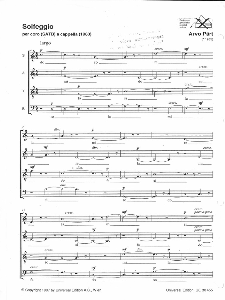 Solfeggio - Pärt | PDF