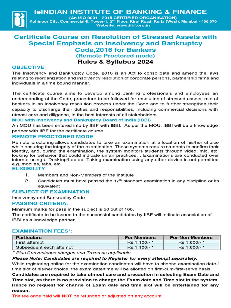1017-IBC - Draft - Exam-Final | PDF | Bankruptcy | Liquidation