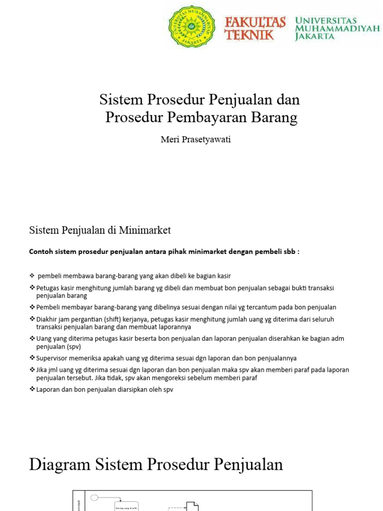 Contoh Sistem Prosedur Penjualan Dan Prosedur Pembayaran Barang | PDF
