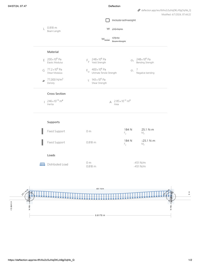 Deflection Frame Roller Motor | PDF | Bending | Strength Of Materials