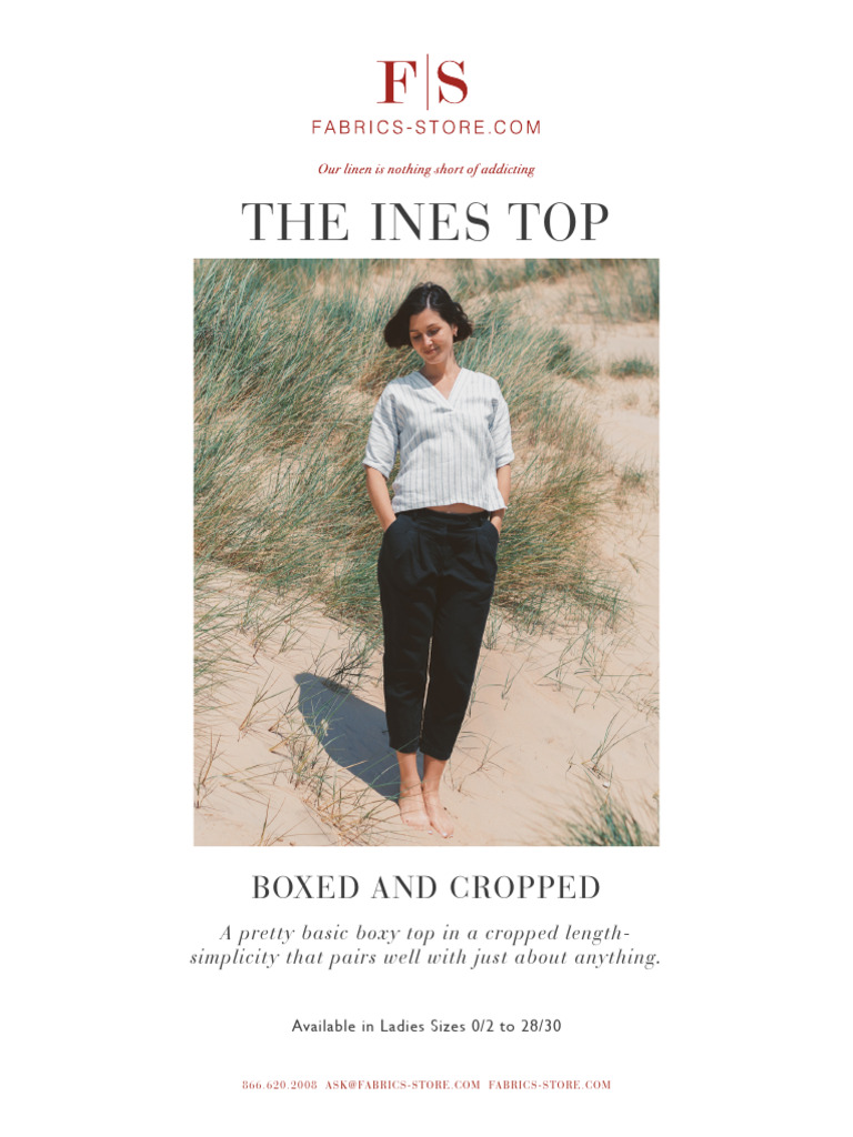 Fabrics Store Ines - V Neck Top Pattern 1 | PDF | Seam (Sewing) | Clothing