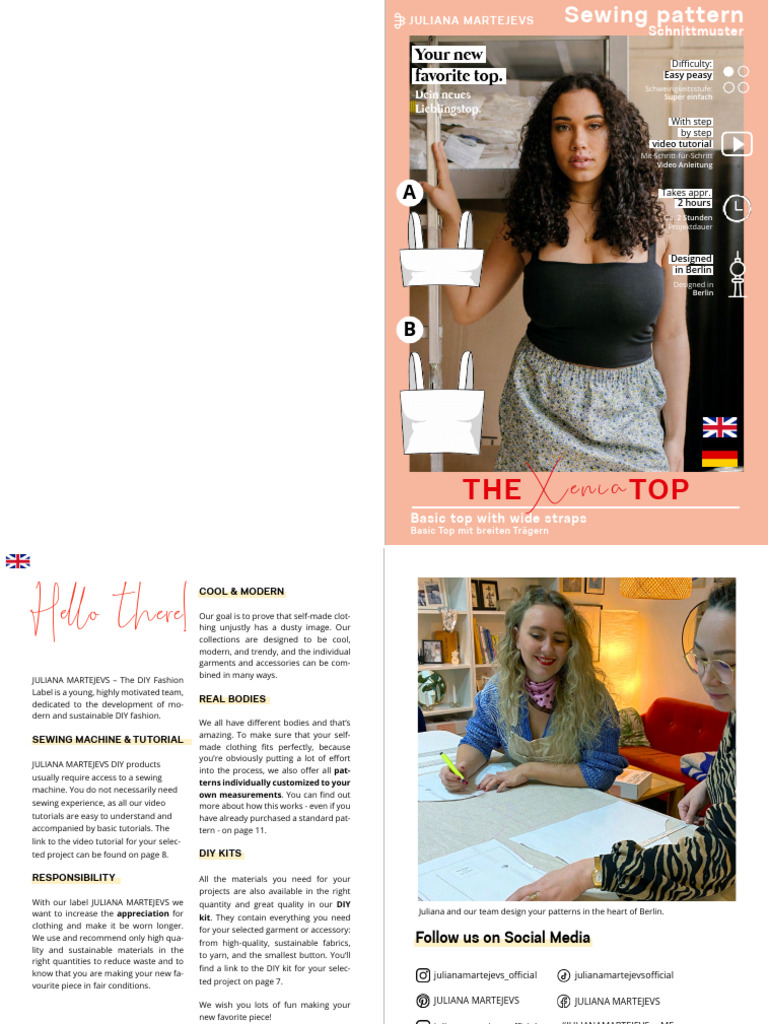 Xenia Top Sewing Pattern Guide | PDF | Seam (Sewing) | Sewing