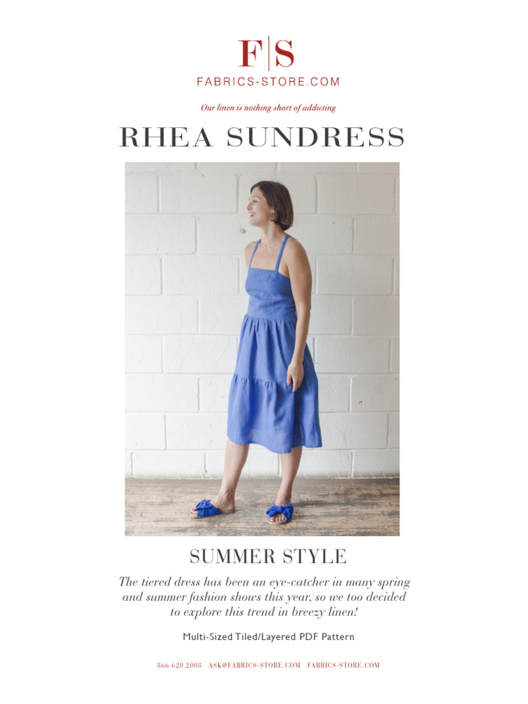 Fabrics-store-Rhea - Tiered Sundress With Shirred Back Pattern-1 | PDF ...