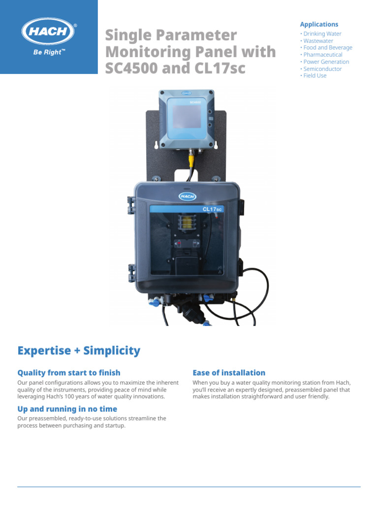 SC4500 and CL17sc Monitoring Panel Guide | PDF | Water | Equipment