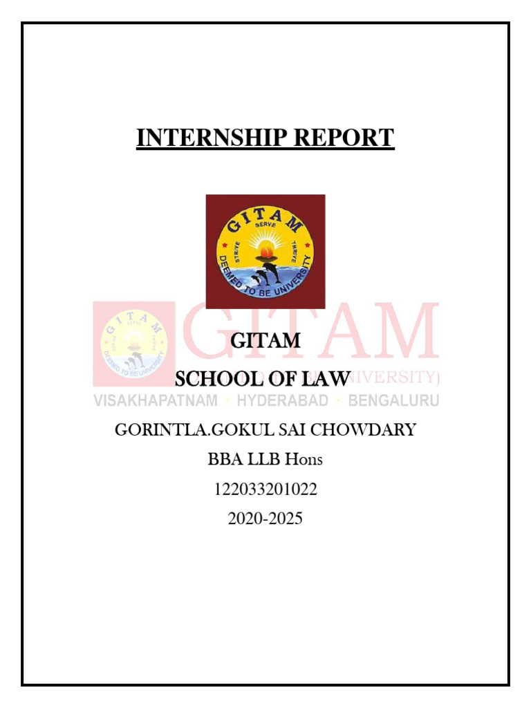 Gokul Sai Chowdary 122033201022 Internship Report | PDF | Promissory ... Gokul Sai Chowdary 122033201022 Internship Report | PDF | Promissory ...