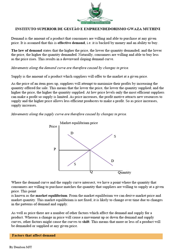 Supply And Demand 1 Pdf Demand Supply Economics