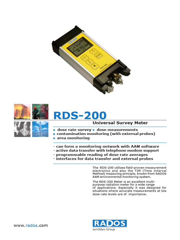 Rados Survey Meter Leaflet rds200 | PDF | Radiation | Ionizing Radiation