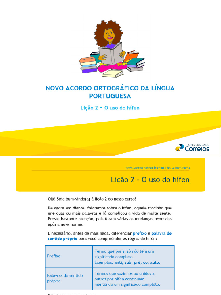 Lição 2 - o Uso Do Hífen | PDF | Palavra | Português (idioma)