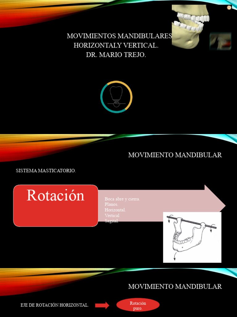 Movimientos Mandibulares Horizontal y Vertical | PDF | Rotación