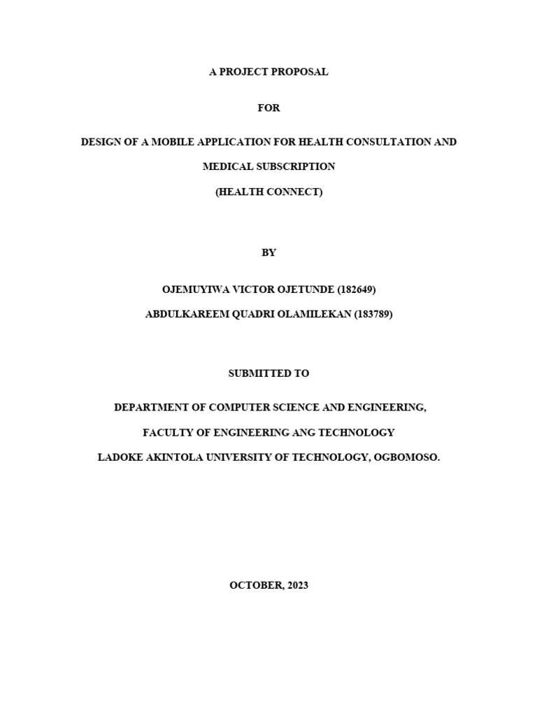 Oje Project Proposal | PDF | Usability | Computer Science