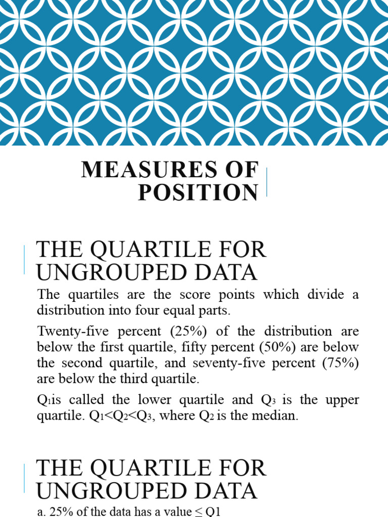 Q4 Measures Of Position Ungrouped Data Pdf