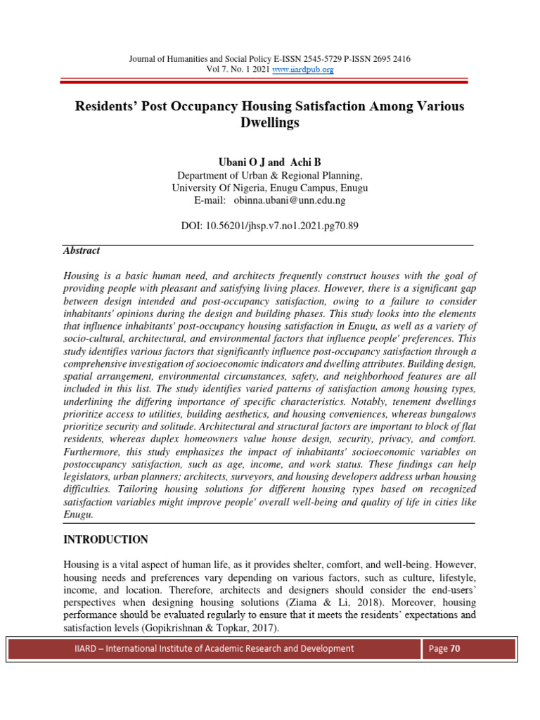 Residents' Post Occupancy | PDF | Marxism | Principal Component Analysis