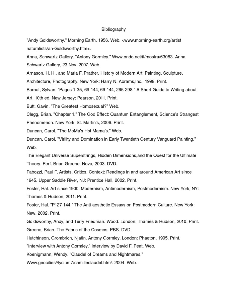 Bibliography | PDF | Arts (General)