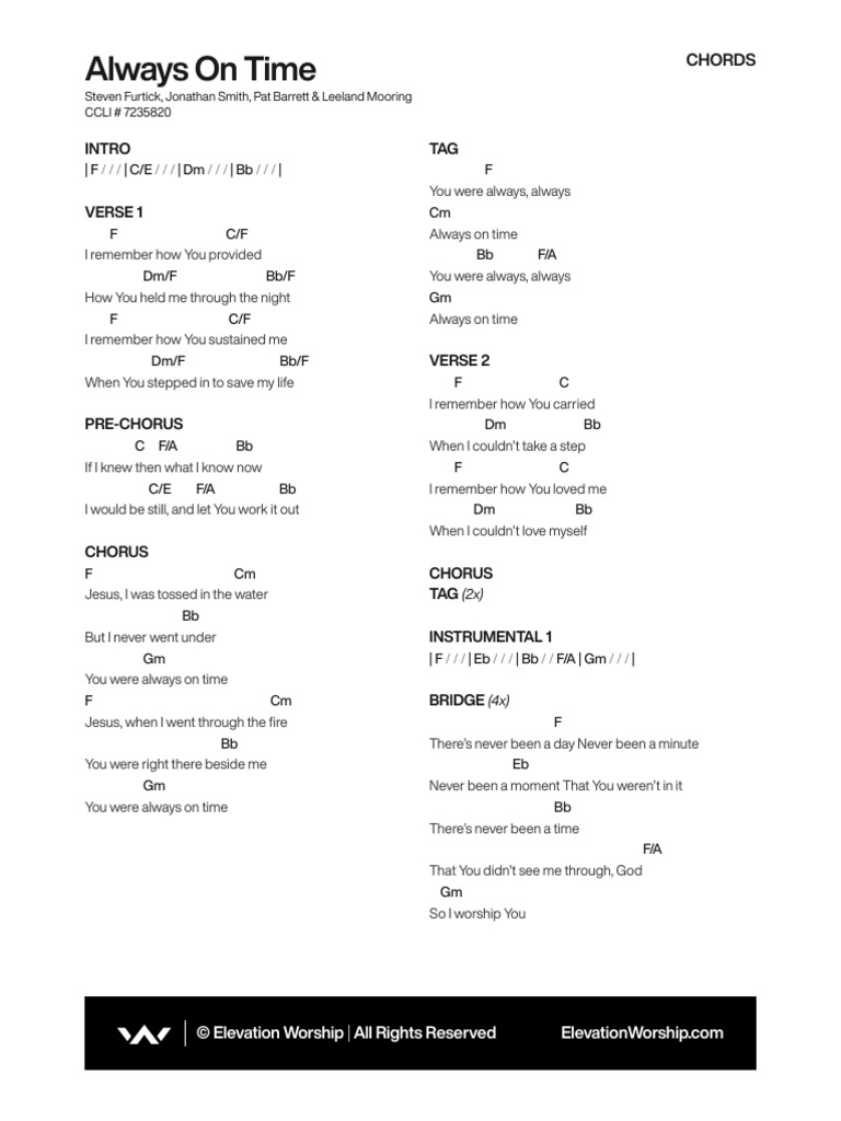 Always On Time Chords and Lyrics | PDF | Song Structure | Musical ...