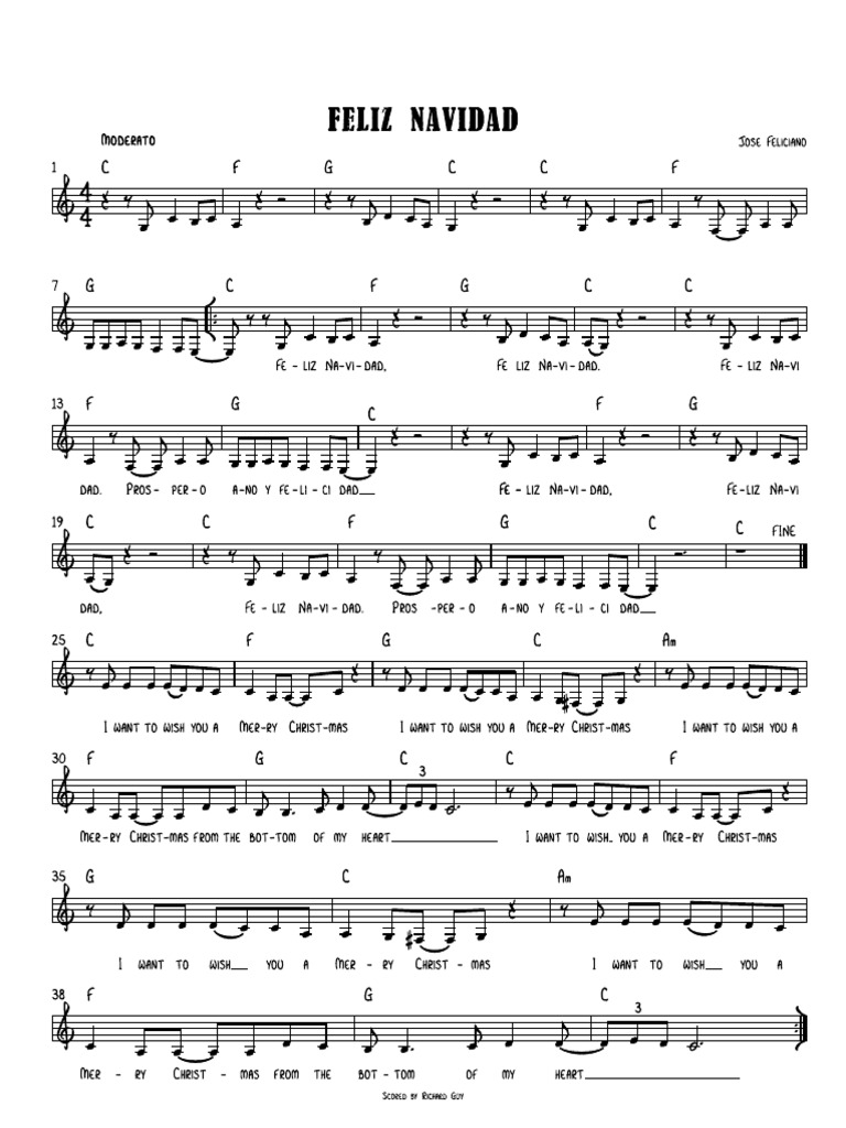 Feliz Navidad Lead Sheet Vers 7B | PDF