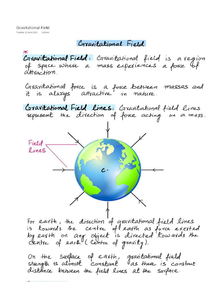 A2 Physics Gravitation Notes | PDF