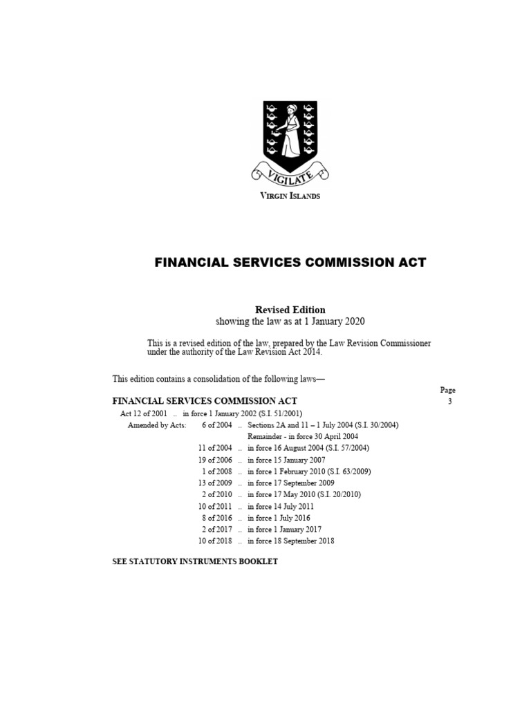 Financial Services Commission Act | PDF | License | Regulatory Compliance