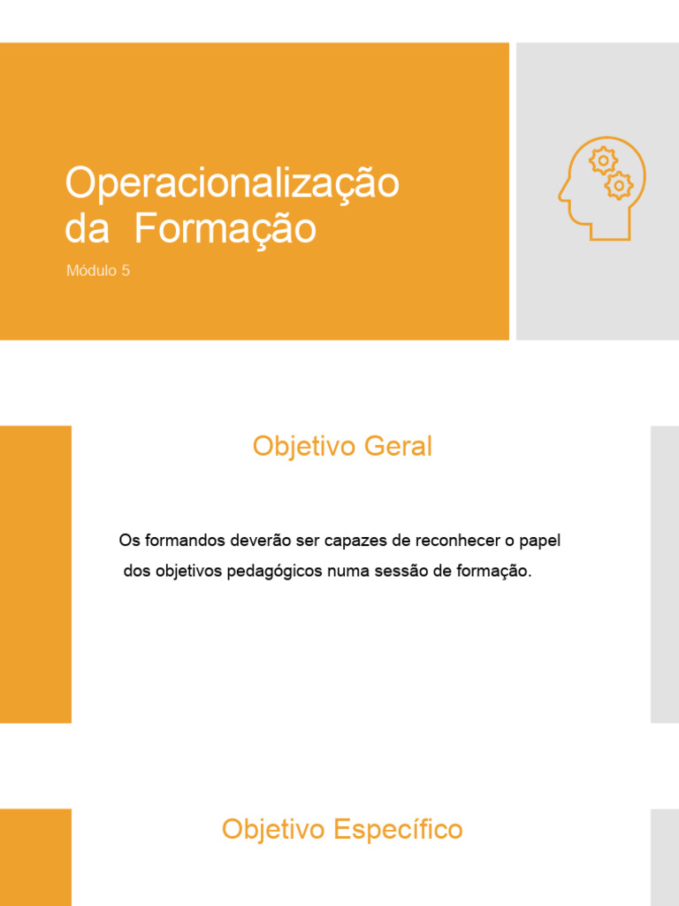 M5 - PPT Objetivos Pedagógicos | PDF | Comportamento | Assunto (gramática)