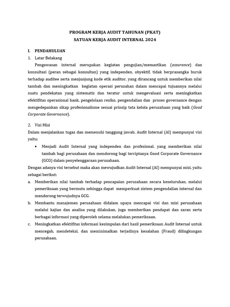 Program Kerja Audit | PDF | Bisnis | Pengelolaan Keuangan & Uang