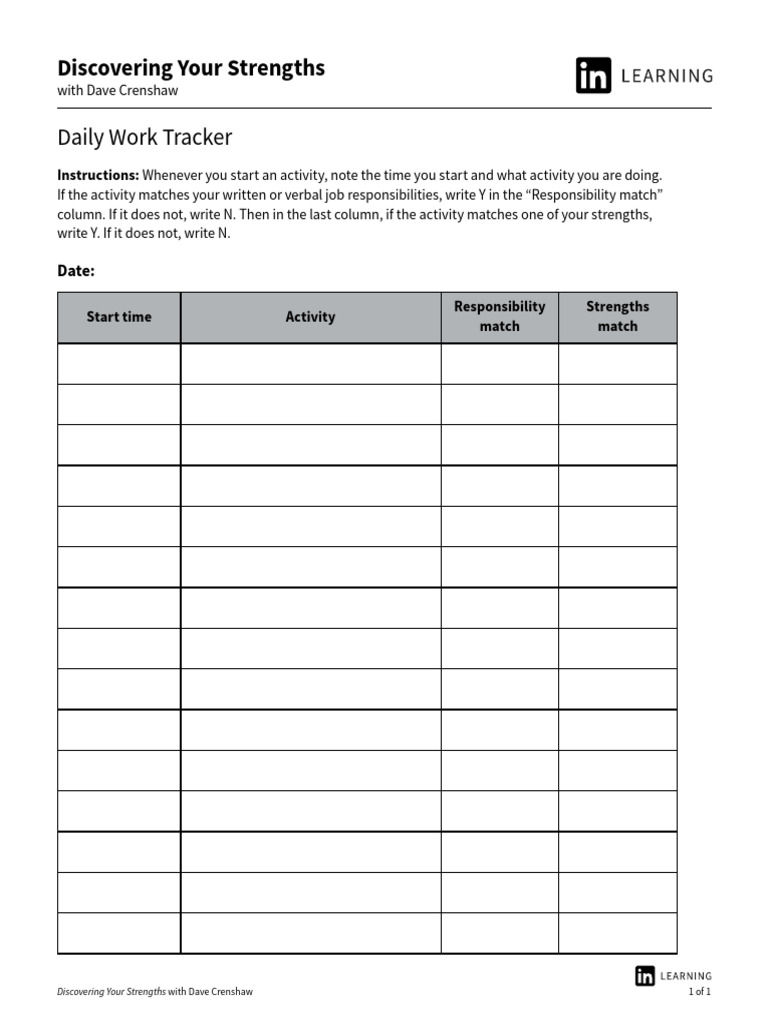 Daily Work Tracker | PDF
