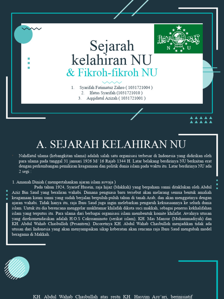Sejarah dan Fikroh Nahdlatul Ulama | PDF