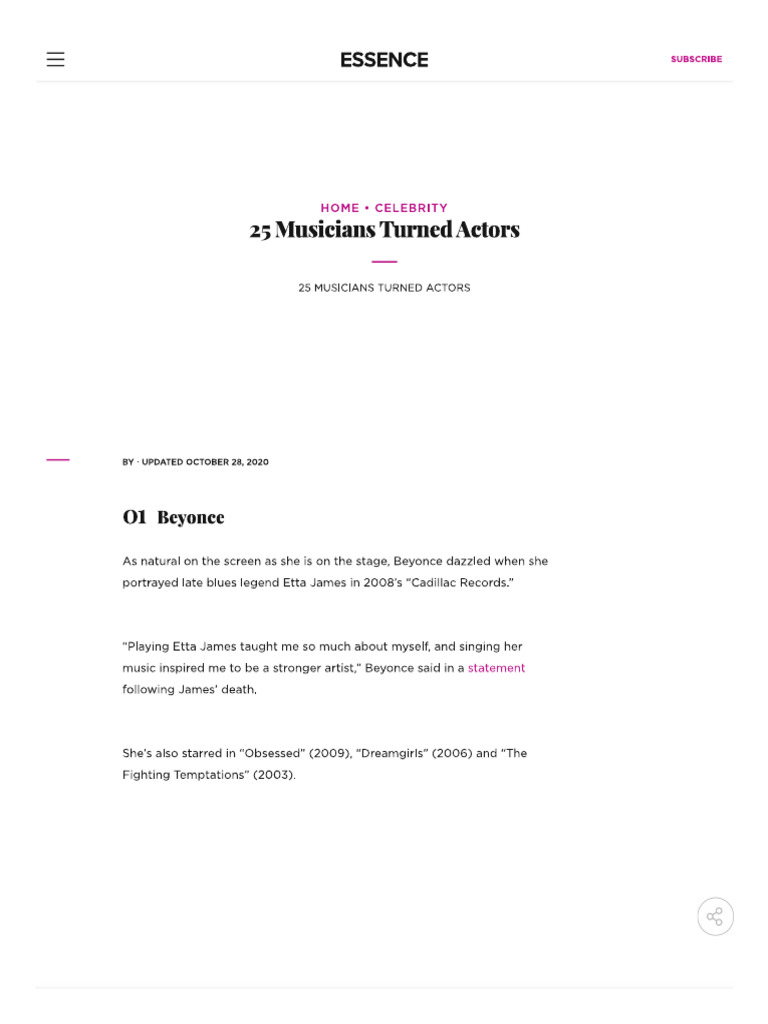 Singer Turn Actor | PDF