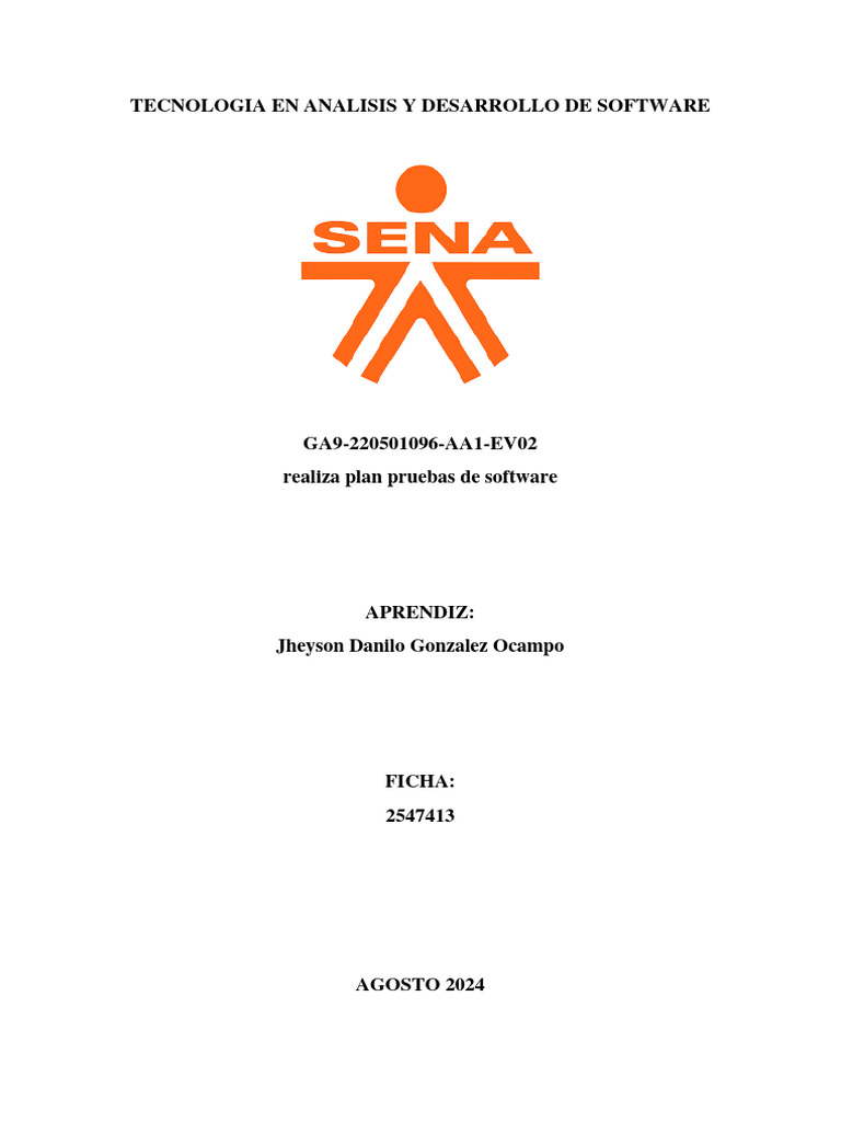 Plan de Pruebas de Software | PDF | Software | Mi sql