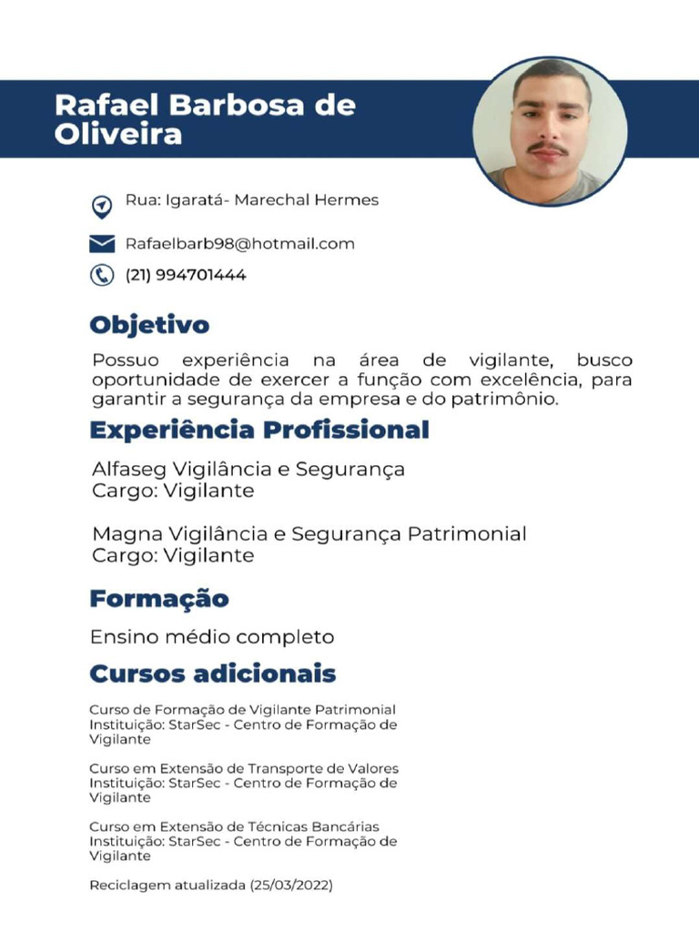 Rafael Barbosa de Oliveira CV | PDF