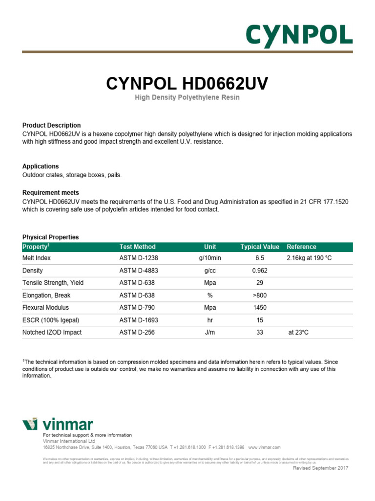 HDPE_HD0662 UV | PDF | Materials | Building Engineering