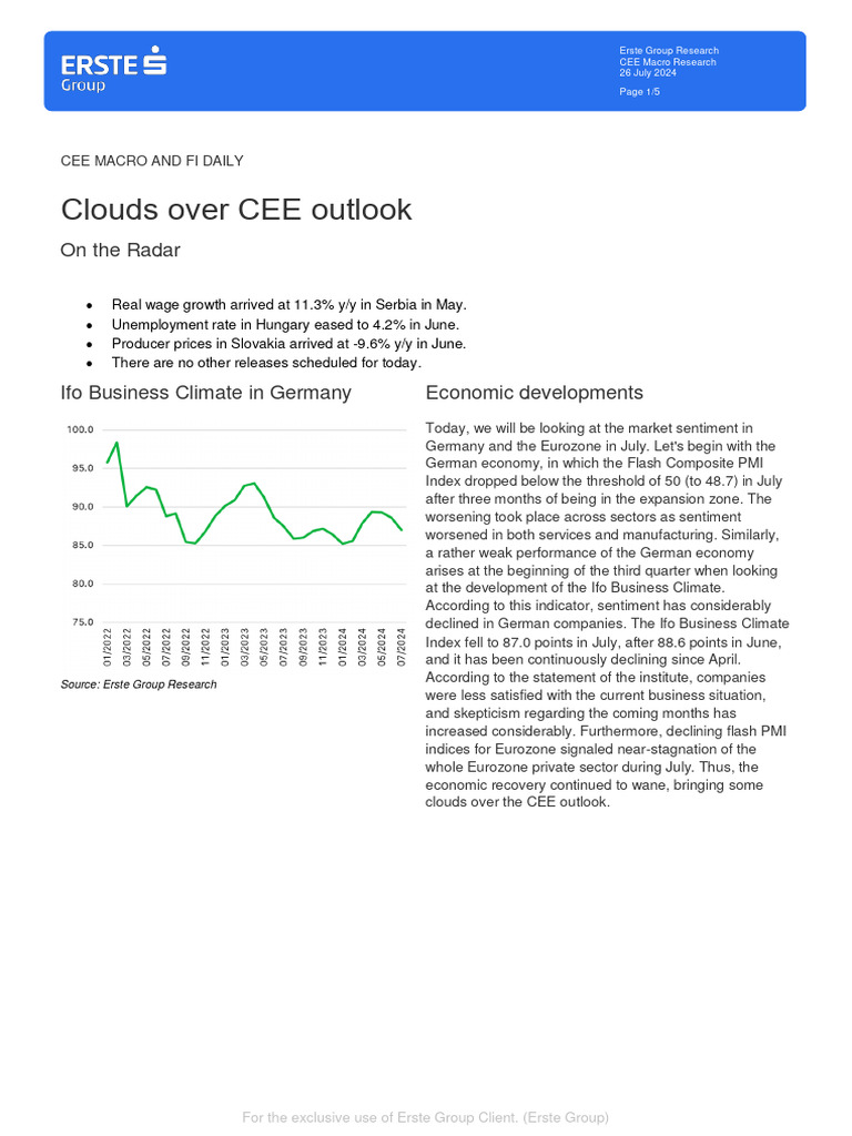 Clouds Over CEE Outlook | PDF | Credit Rating Agency | Information