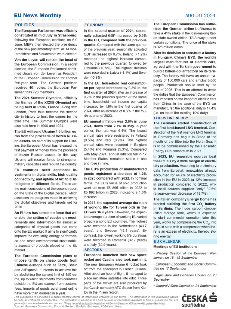 EU Updates: Politics, Economy, Energy | PDF | European Union ...