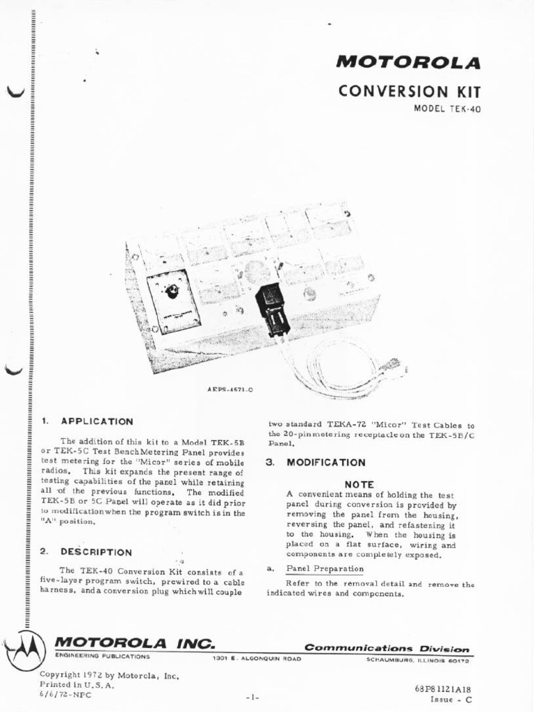 TEK-40 Operation + Service Manual 6881121A18-C | PDF