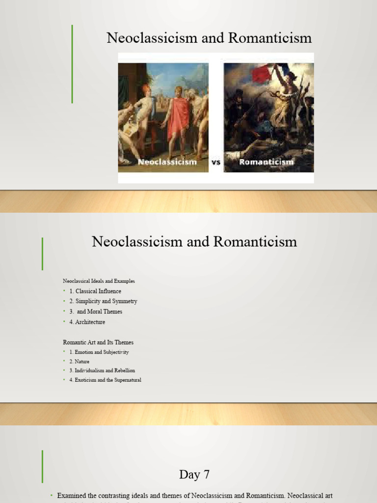 Day 7 Neoclassicism and Romanticism - 054235 | PDF | Romanticism | Classicism