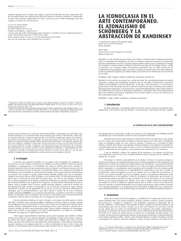 Iconoclasia: Schönberg y Kandinsky | PDF | Georg Wilhelm Friedrich ...