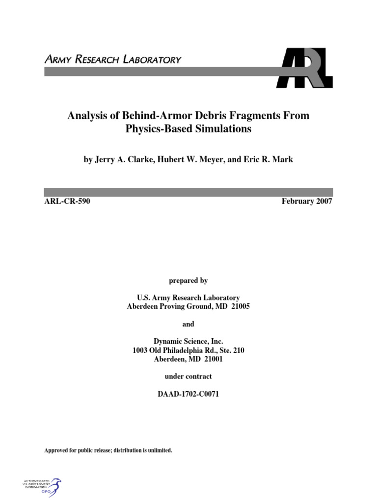 Analysis of Behind-Armor Debris Fragments From Physics-Based Simulations (2007) | PDF | Python ...